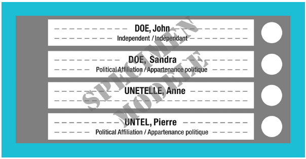Ballot – 44th General Election – September 20, 2021 – Elections Canada